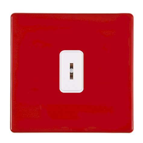 Hartland Cfx Colours Pillar Box Red 1 Gang 20ax 2 Way Key Switch White Arrow Electricals