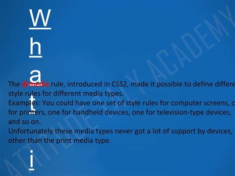 Introduction To Css Media Query Lesson 11 Ppt