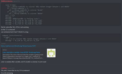 Color Reset After A Variable · Issue 2319 · Skriptlangskript · Github