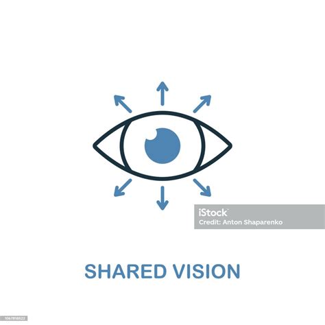 공유 비전 아이콘입니다 두 가지 색상 관리 아이콘 컬렉션에서 프리미엄 디자인입니다 픽셀 완벽 한 간단한 그림 공유 비전 아이콘입니다 Ux와 Ui 공유 개념에 대한 스톡 벡터