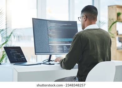 Programmer Behind Computer Photos Images Pictures Shutterstock