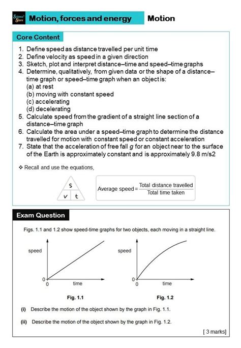 Motion Igcse Physics Igcse Physics Distance Time Graphs Constant
