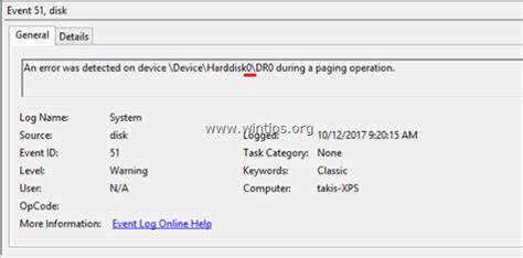 Fix Warning Disk Event 51 An Error Detected On Device During Paging