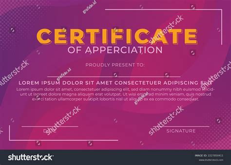 Certifcate Template Design Vector Image Stock Stock Vector Royalty Free 2227850411 Shutterstock