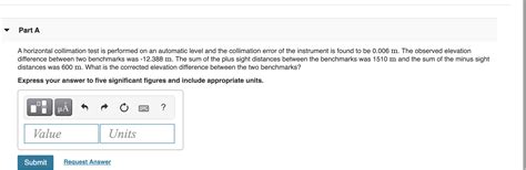 Solved Part A A Horizontal Collimation Test Is Performed On