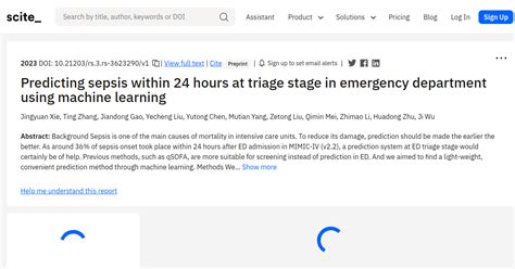 Predicting Sepsis Within 24 Hours At Triage Stage In Emergency