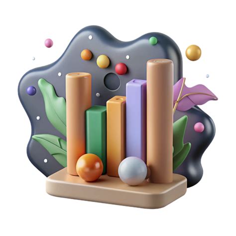 Vibrant Vintage Bar Graph Showing Environmental Data Isolated Element
