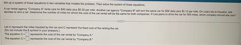 Solved Set Up A System Of Linear Equations In Two Variables Chegg