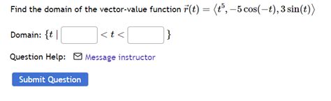 solved find the domain of the vector value function