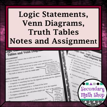 Proof Logic Unit Proof Logic Statements T Tbls Venn Dia Note Assig