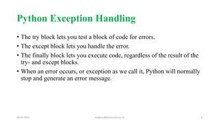 Python Exception Handling PPTX