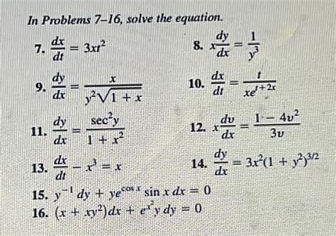 solved in problems 7 16 solve the equation 7 dtdx 3xt2 8