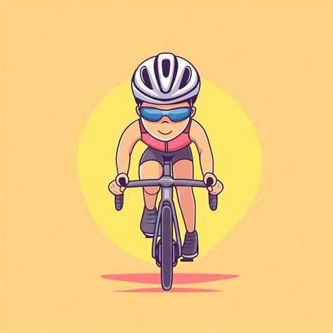 Cute Triathlete Competing In Triathlon Vector Premium Ai Generated Vector