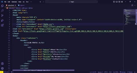 How To Create A Personal Portfolio For Codsoft Internship Alan Praful