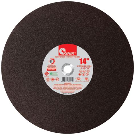ใบตัดเหล็ก 14 นิ้ว สำหรับตัดเหล็กหรือโลหะทุกชนิด ทน คม ตัดเร็ว Kinik