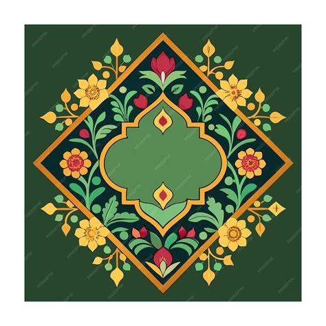 Mughal Garden Frame Vector Illustration Premium Ai Generated Vector