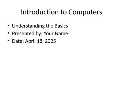Computerbasicspresentation Computer Basic Pptx
