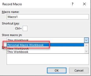 VBA Personal Macro Workbook Automate Excel