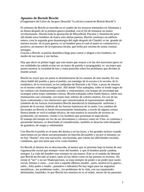 Apuntes Bertold Brecht Pdf