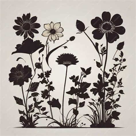 Premium Vector Flower Silhouette