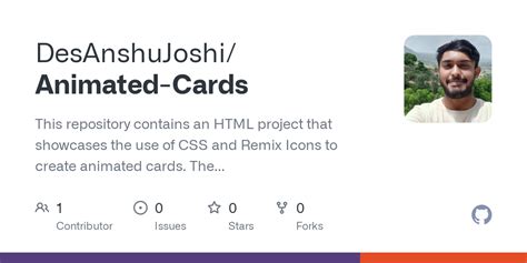 Github Desanshujoshianimated Cards This Repository Contains An Html Project That Showcases
