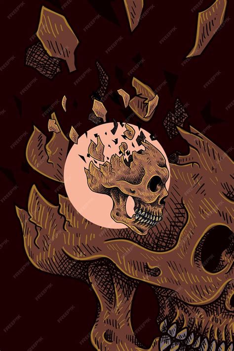 Premium Vector Broken Skull Vector Illustration