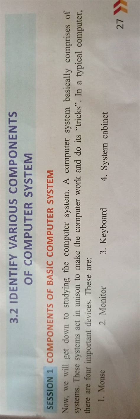 32 Identify Various Components Of Computer System Session 1 Components O