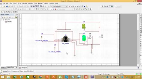 Simple Flasher Multisim Tutorial Based On 555 Timer Youtube