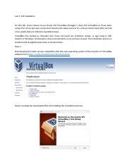 Lab Docx Lab VM Installation For This Lab I Have Chosen To Use Oracle VM VirtualBox