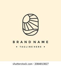 Vintage Sun Logo Vector Design Template Stock Vector Royalty Free
