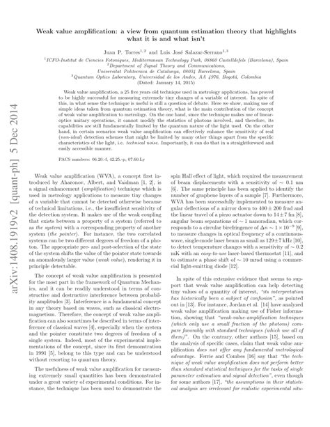pdf weak value amplification a view from quantum estimation theory