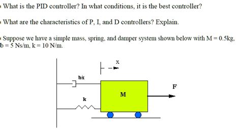 Solved What Is The Pid Controller In What Conditions Is It The Best