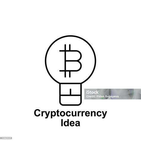 비트 코인 아이디어 개요 아이콘 비트 코인 일러스트 아이콘의 요소입니다 기호와 기호는 웹 로고 모바일 앱 Ui Ux에 사용할 수 있습니다 0명에 대한 스톡 벡터 아트 및