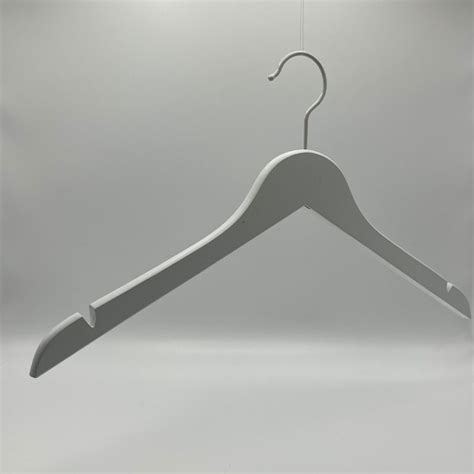25 Classic Hanger Wood White Color With Hook 39 Cm