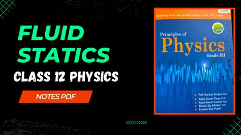 Fluid Statics Class 12 Physics Fluid Statics Class 12 Physics