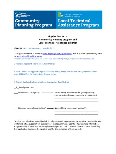 Fillable Online Application Form Community Planning Program And Fax Email Print Pdffiller