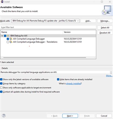 Installing The Ibm Debug For Aix Remote Debug Eclipse User Interface