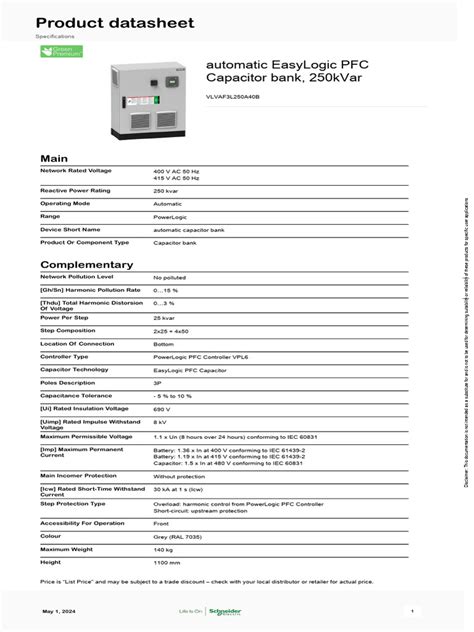 Schneider Electric Powerlogic Pfc Capacitor Banks Pdf Capacitor Transformer