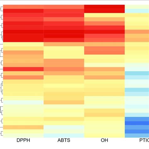 Hierarchical Cluster Analysis HCA Of The Antioxidant Activity Of Download Scientific