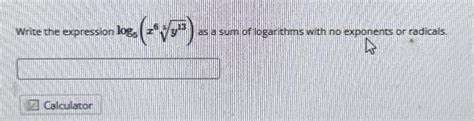 solved write the expression log5 x65y13 sum of ogaritrms