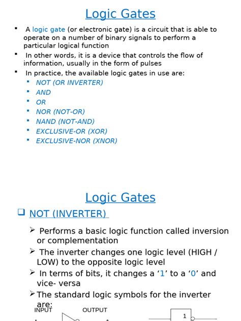 Chapter 3 Logic Gates Pdf Logic Gate Boolean Algebra