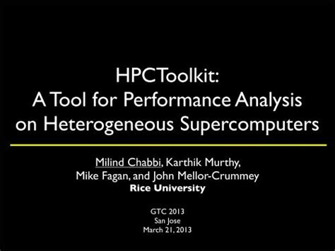 Hpctoolkit Performance Analysis On Heterogeneous