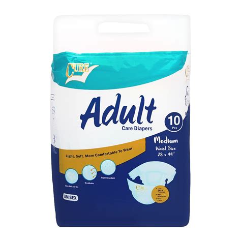 Purchase Cure Adult Care Diapers Medium 28x44 Inches 10 Pack Online