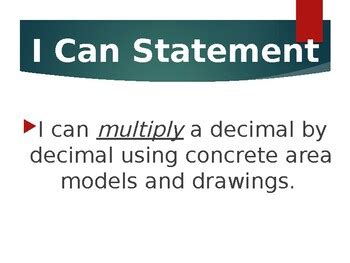 5 NSBT 7 Day 2 Of 2 Multiplying Decimals By A Decimal Using Area Model