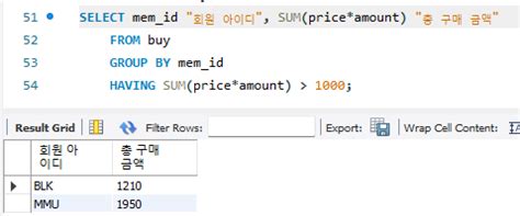 혼공SQL 주차 Ch SQL 기본 문법