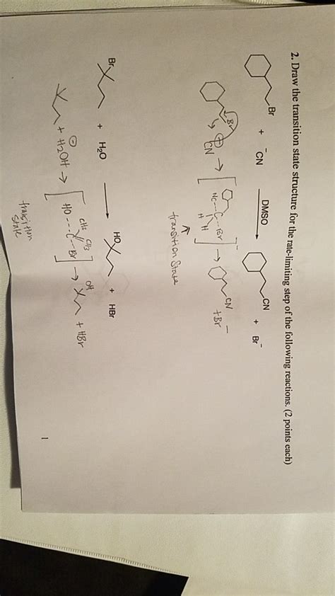 Solved Draw The Transition State Structure For The Chegg