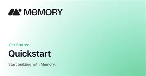 Quickstart - Memory Protocol