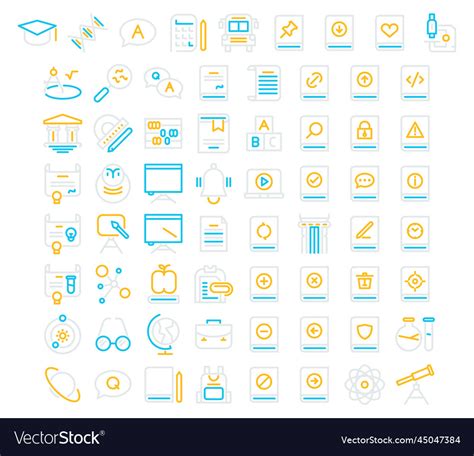 Education Icons Set Royalty Free Vector Image Vectorstock