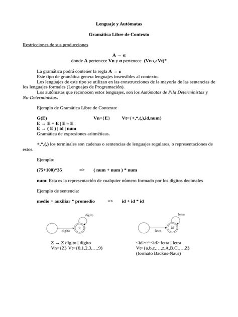 Gramáticas Y Autómatas En Lenguajes Formales Pdf Lenguaje De