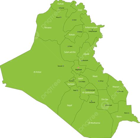 Hình ảnh Màu Xanh Lá Cây Iraq Bản đồ Khu Vực Phân Chia Chính Trị Vectơ